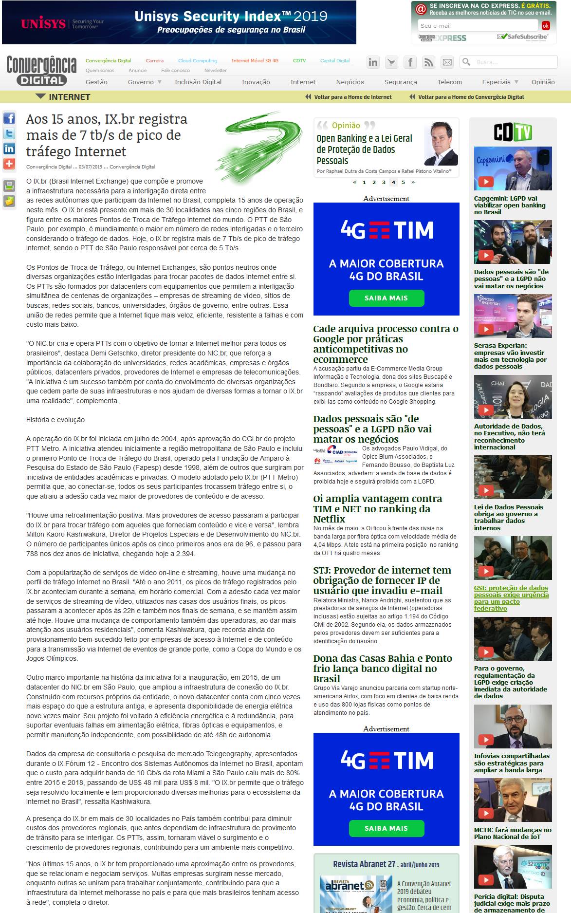 NIC.br - Na Mídia - Aos 15 anos, IX.br registra mais de 7 tb/s de pico ...