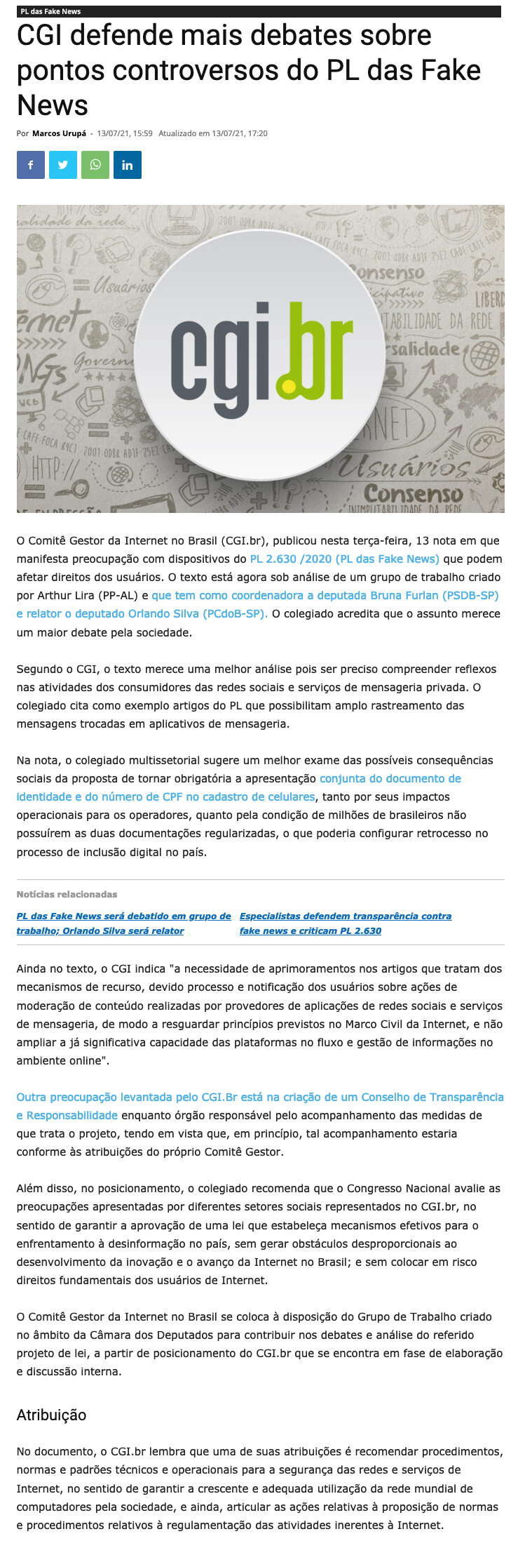 NIC.br - Na Mídia - CGI defende mais debates sobre pontos controversos ...