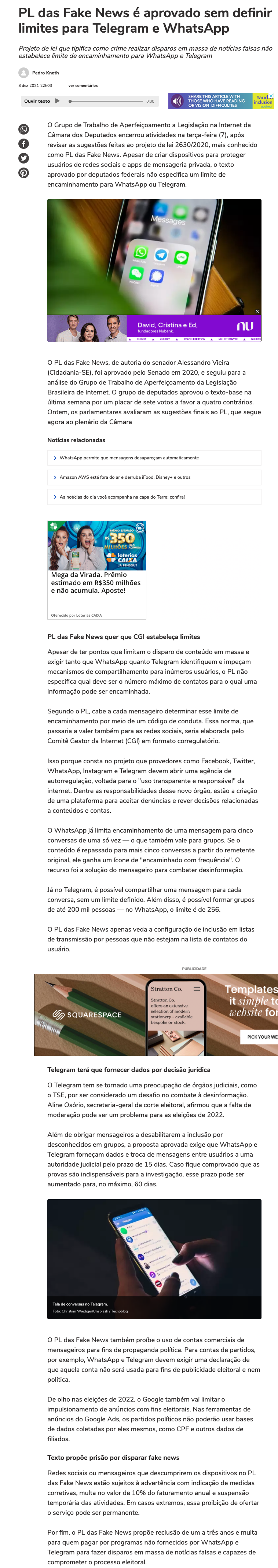 NIC.br - Na Mídia - PL das Fake News é aprovado sem definir limites ...