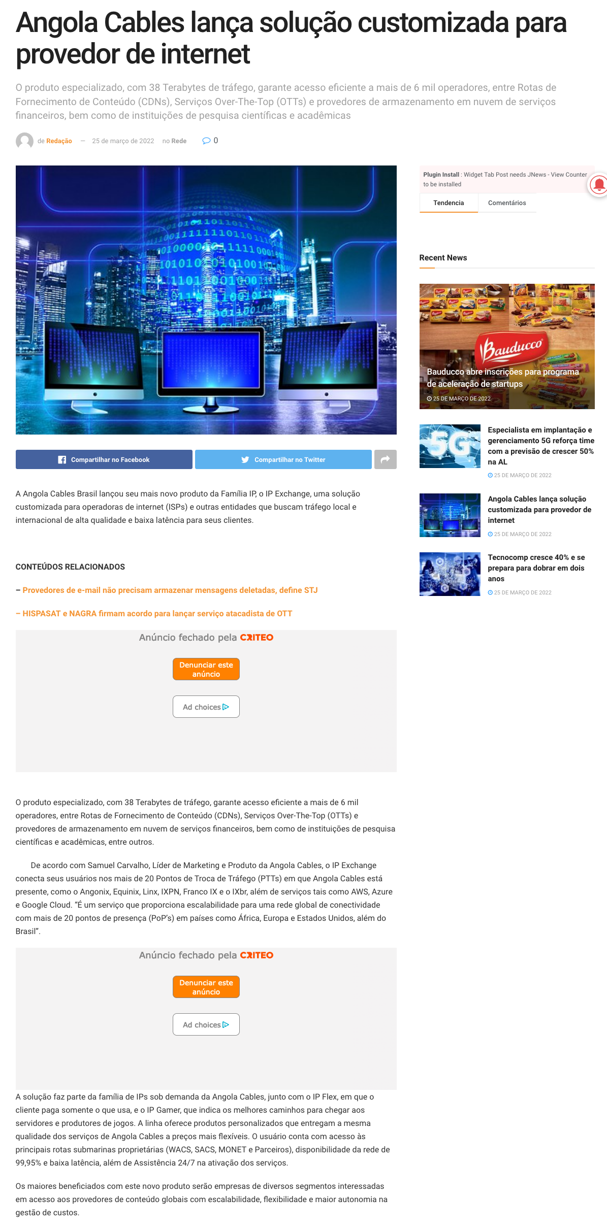 NIC.br - Na Mídia - Angola Cables lança solução customizada para ...