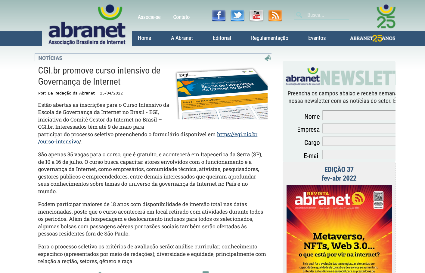 NIC.br - Na Mídia - CGI.br promove curso intensivo de Governança de ...