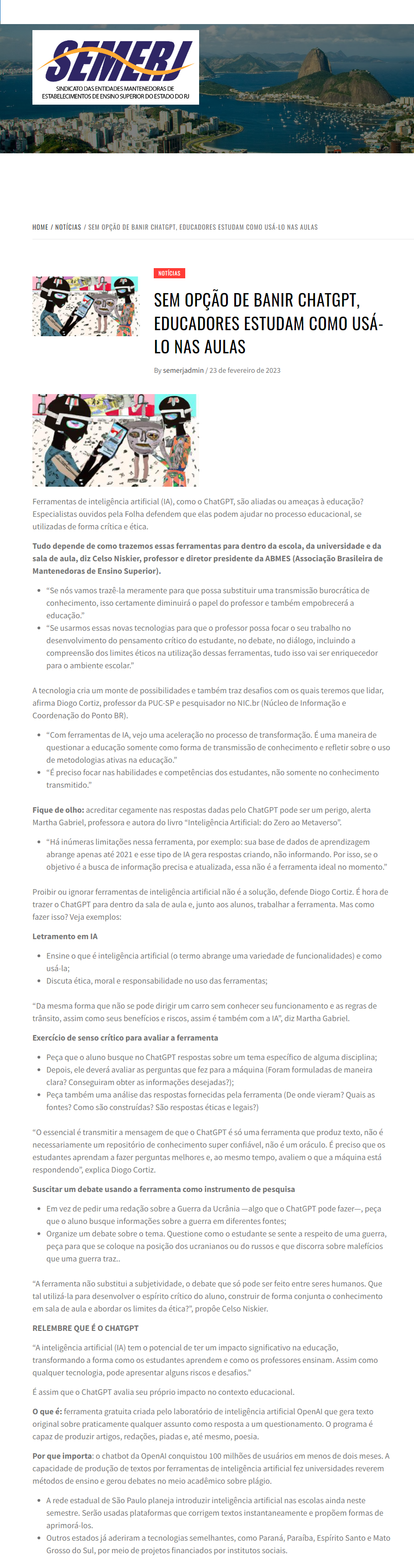NIC.br - Na Mídia - Sem opção de banir chatgpt , educadores estudam ...