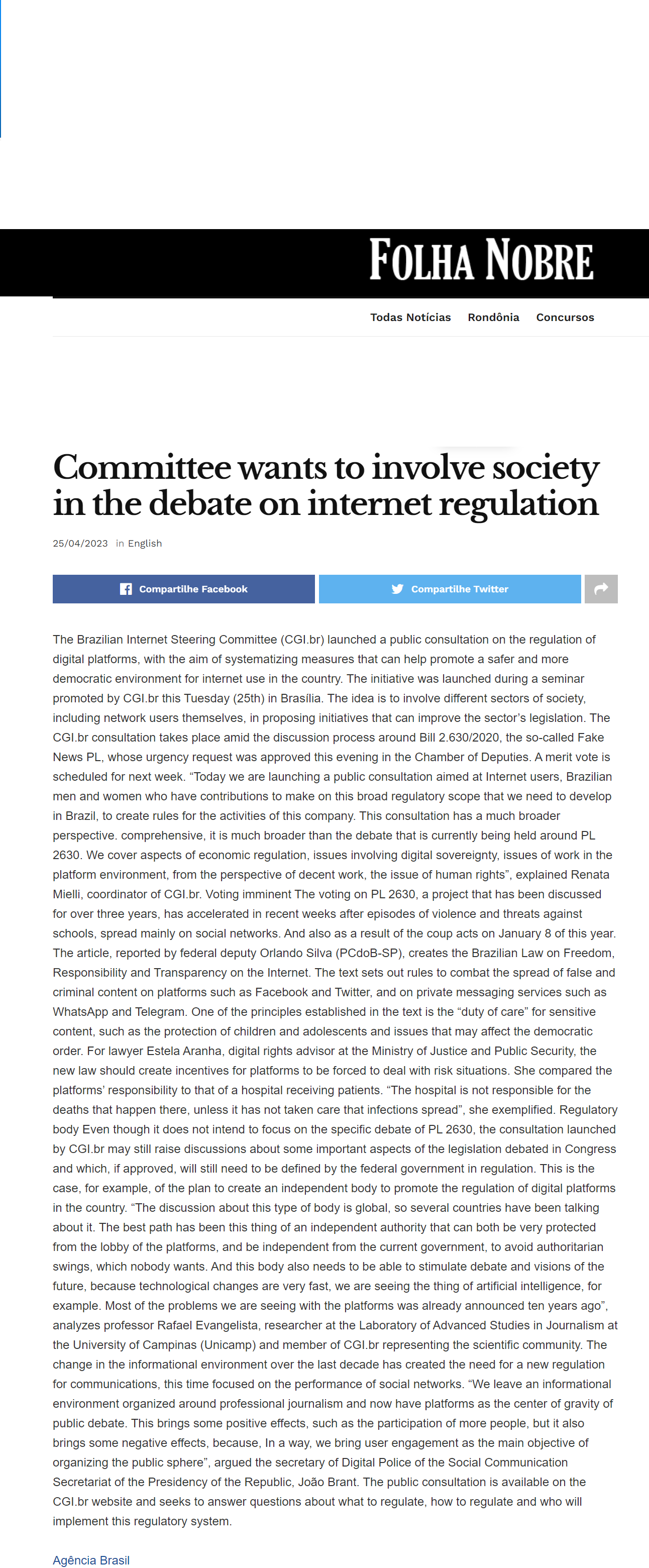 NIC.br - Na Mídia - Committee wants to involve society in the debate on ...