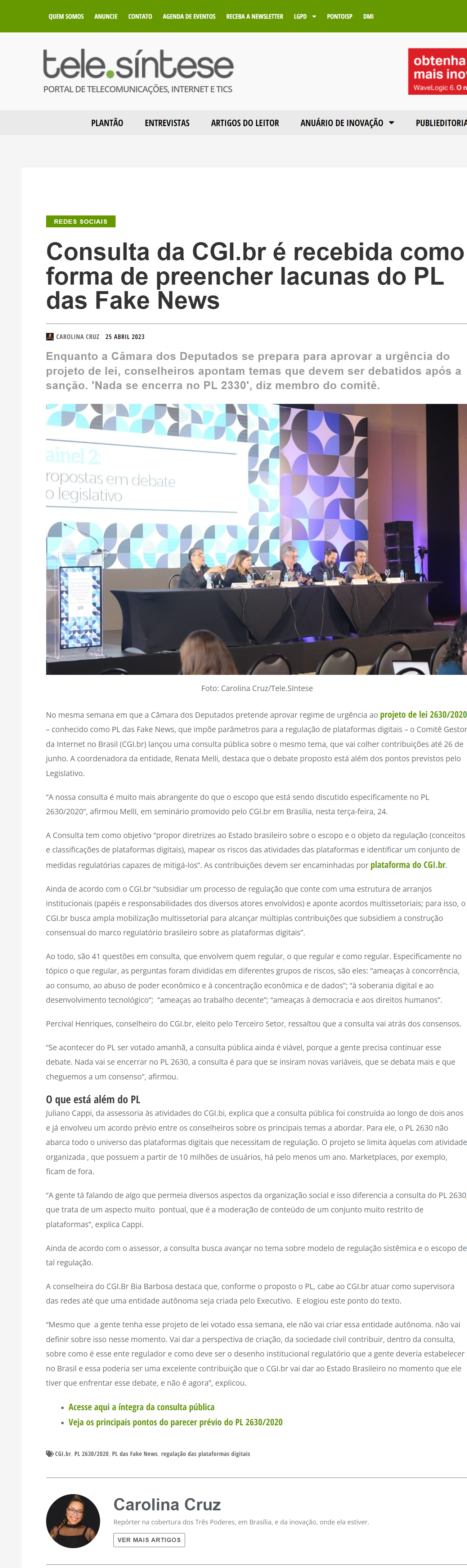 NIC.br - Na Mídia - Consulta do CGI.br é recebida como forma de ...