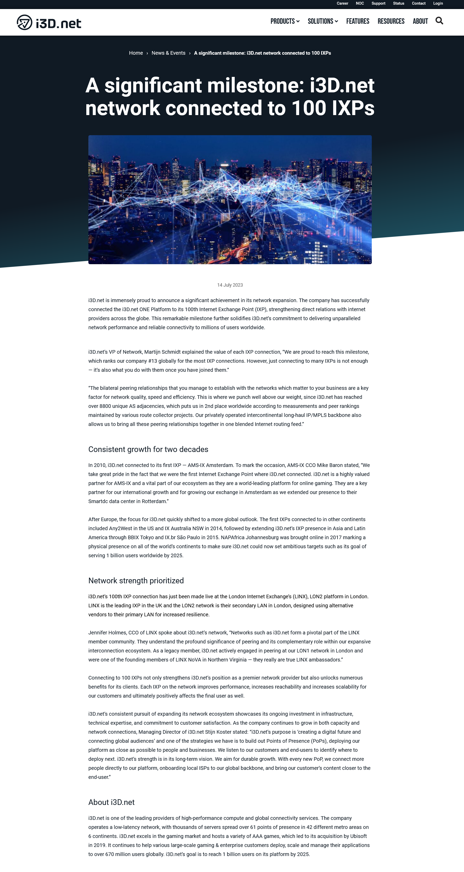 NIC.br - Na Mídia - A significant milestone: i3D.net network connected ...