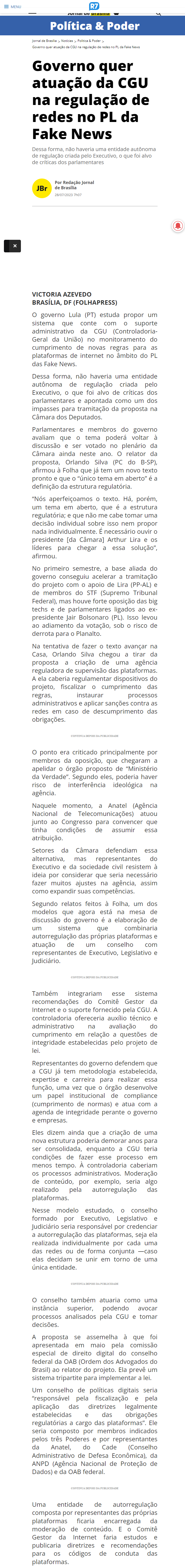 NIC.br - Na Mídia - Governo quer atuação da CGU na regulação de redes ...
