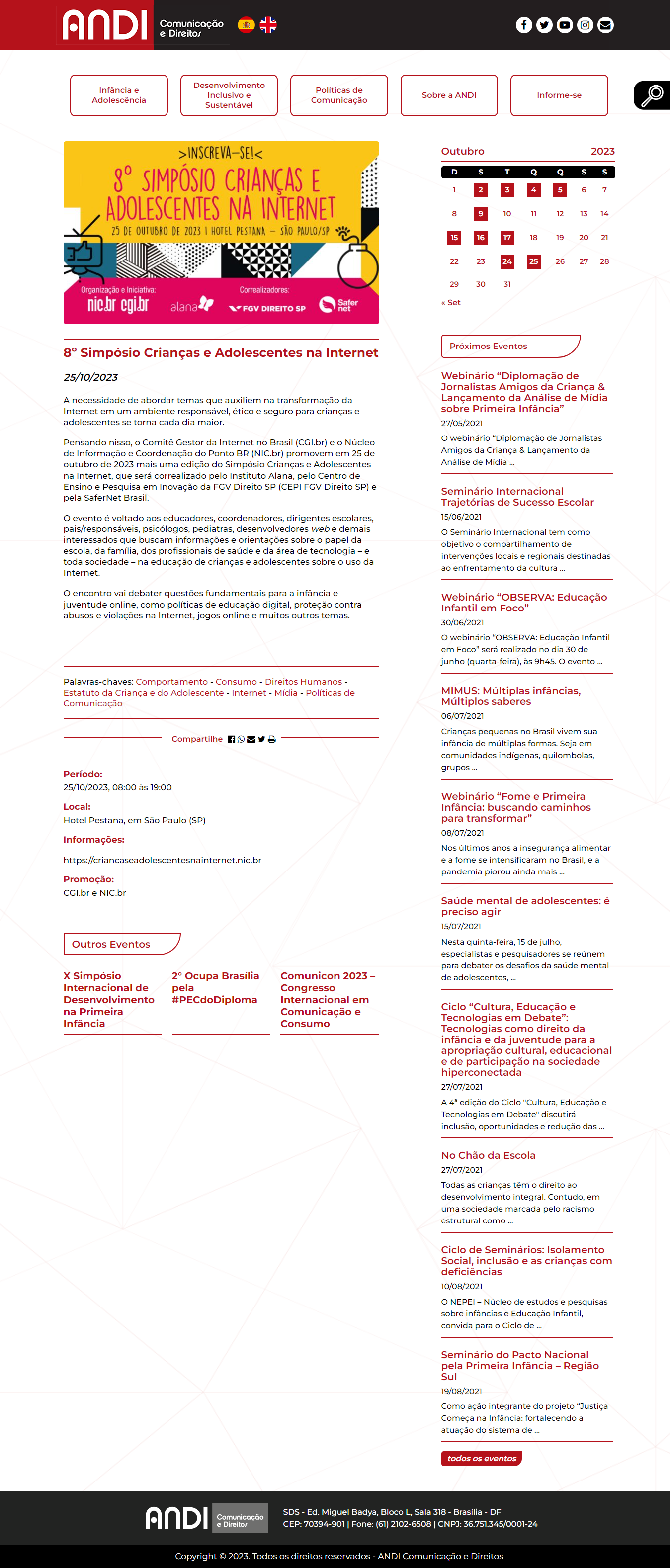 NIC.br - Na Mídia - 8º Simpósio Crianças e Adolescentes na Internet