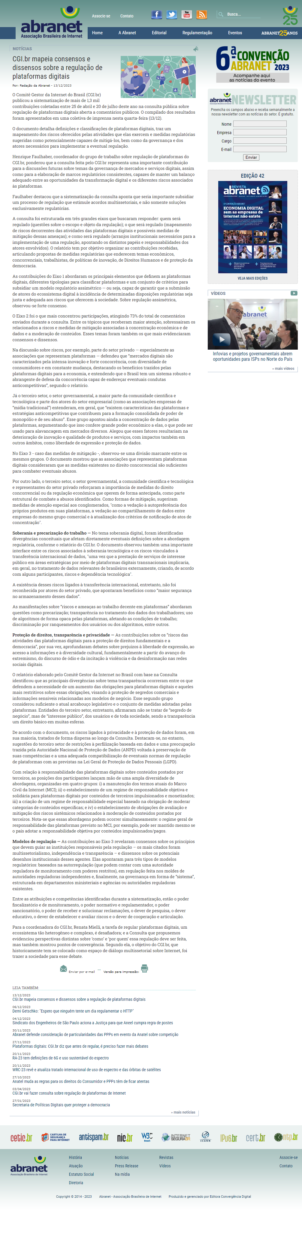 NIC.br - Na Mídia - Relatório do CGI.br mapeia consensos e dissensos ...