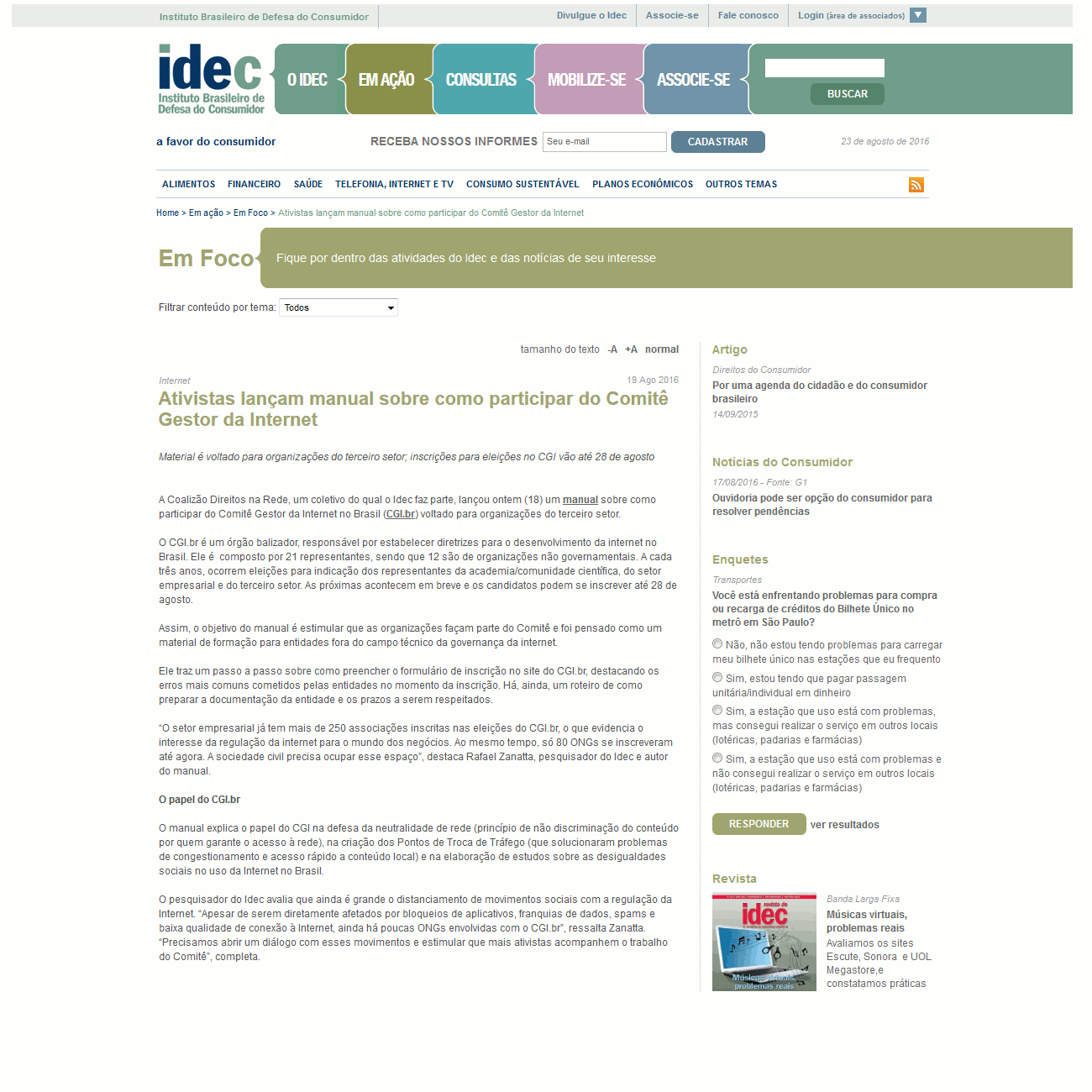 NIC.br - Na Mídia - Ativistas lançam manual sobre como participar do ...