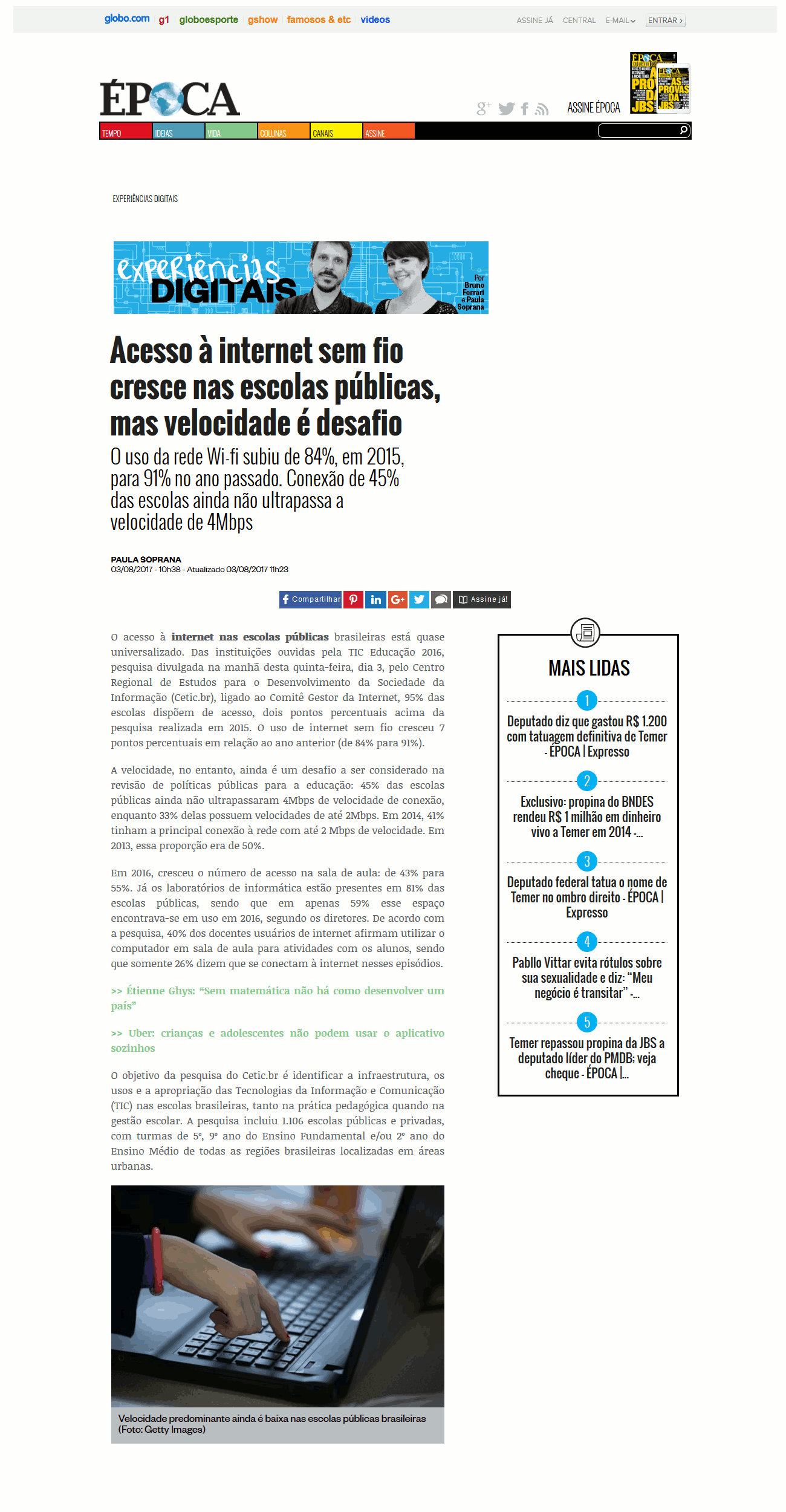 NIC.br - Na Mídia - Acesso à internet sem fio cresce nas escolas ...
