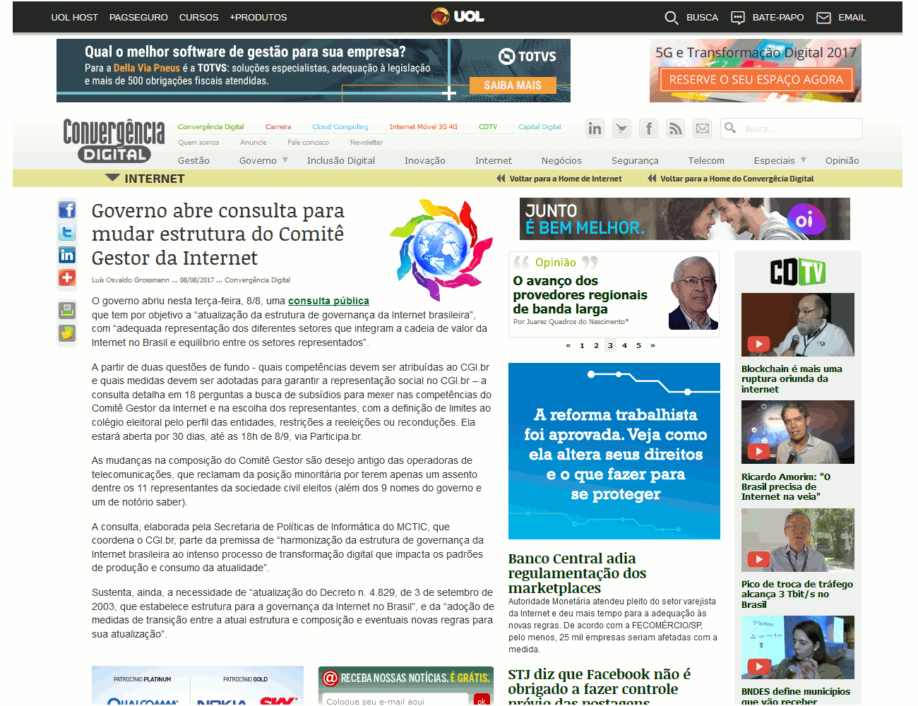 NIC.br - Na Mídia - Governo abre consulta para mudar estrutura do ...