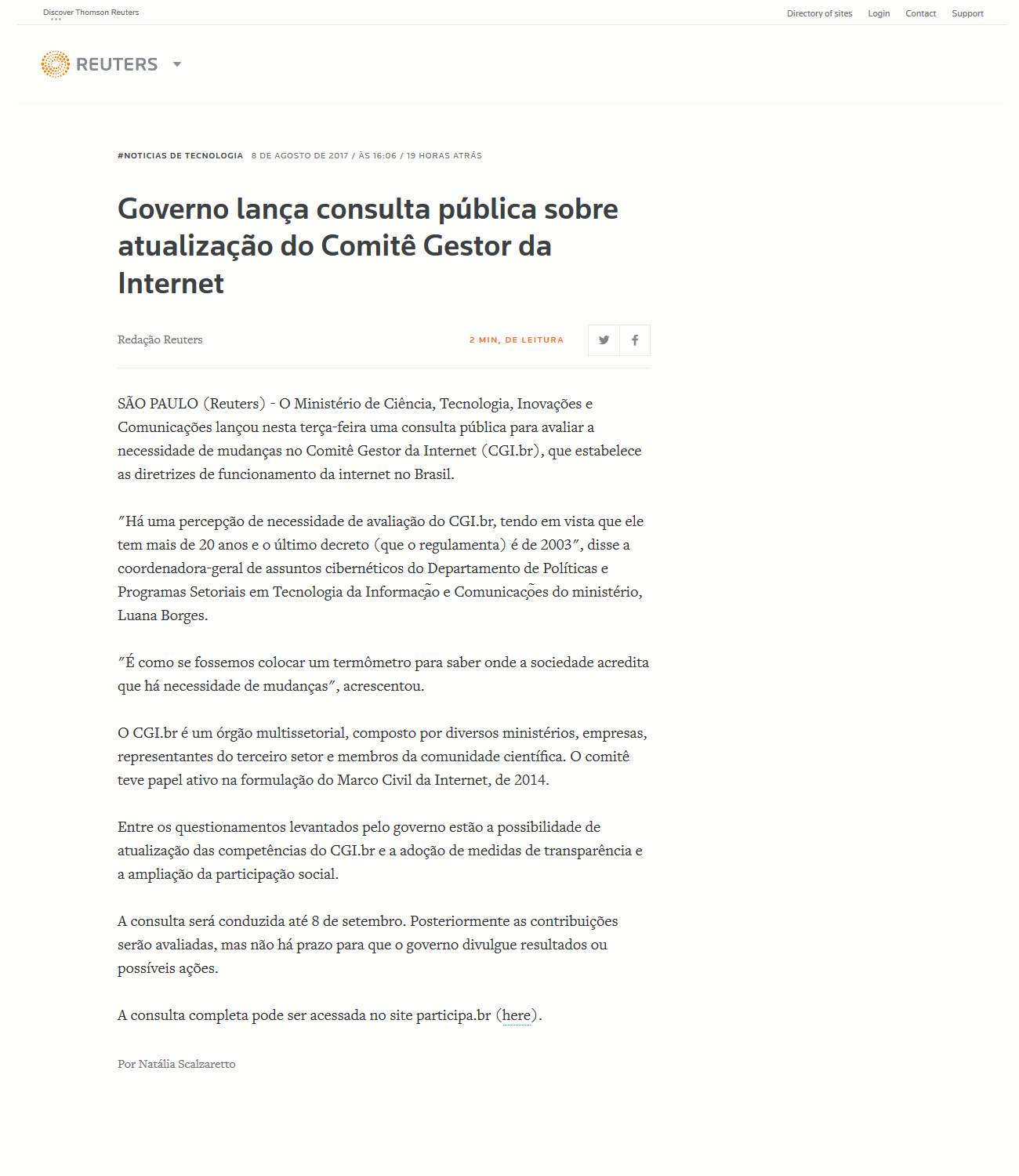 NIC.br - Na Mídia - Governo lança consulta pública sobre atualização do ...