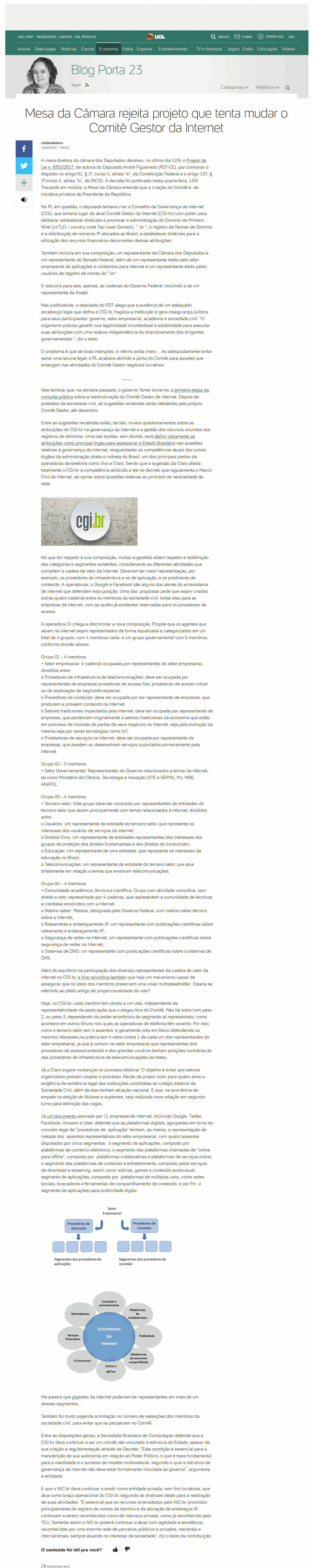 NIC.br - Na Mídia - Mesa da Câmara rejeita projeto que tenta mudar o Comitê Gestor da Internet