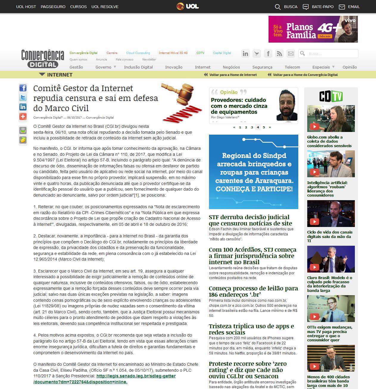 NIC.br - Na Mídia - Comitê Gestor da Internet repudia censura e sai em ...