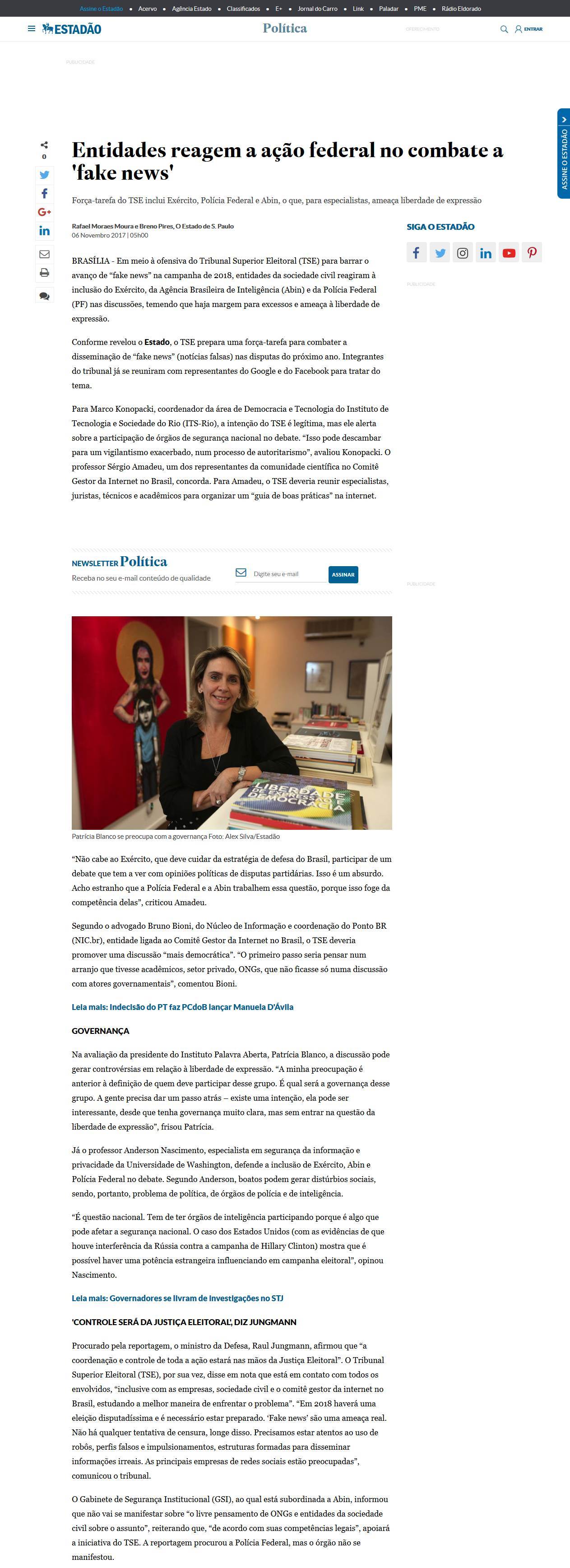 NIC.br - Na Mídia - Entidades reagem a ação federal no combate a 'fake ...