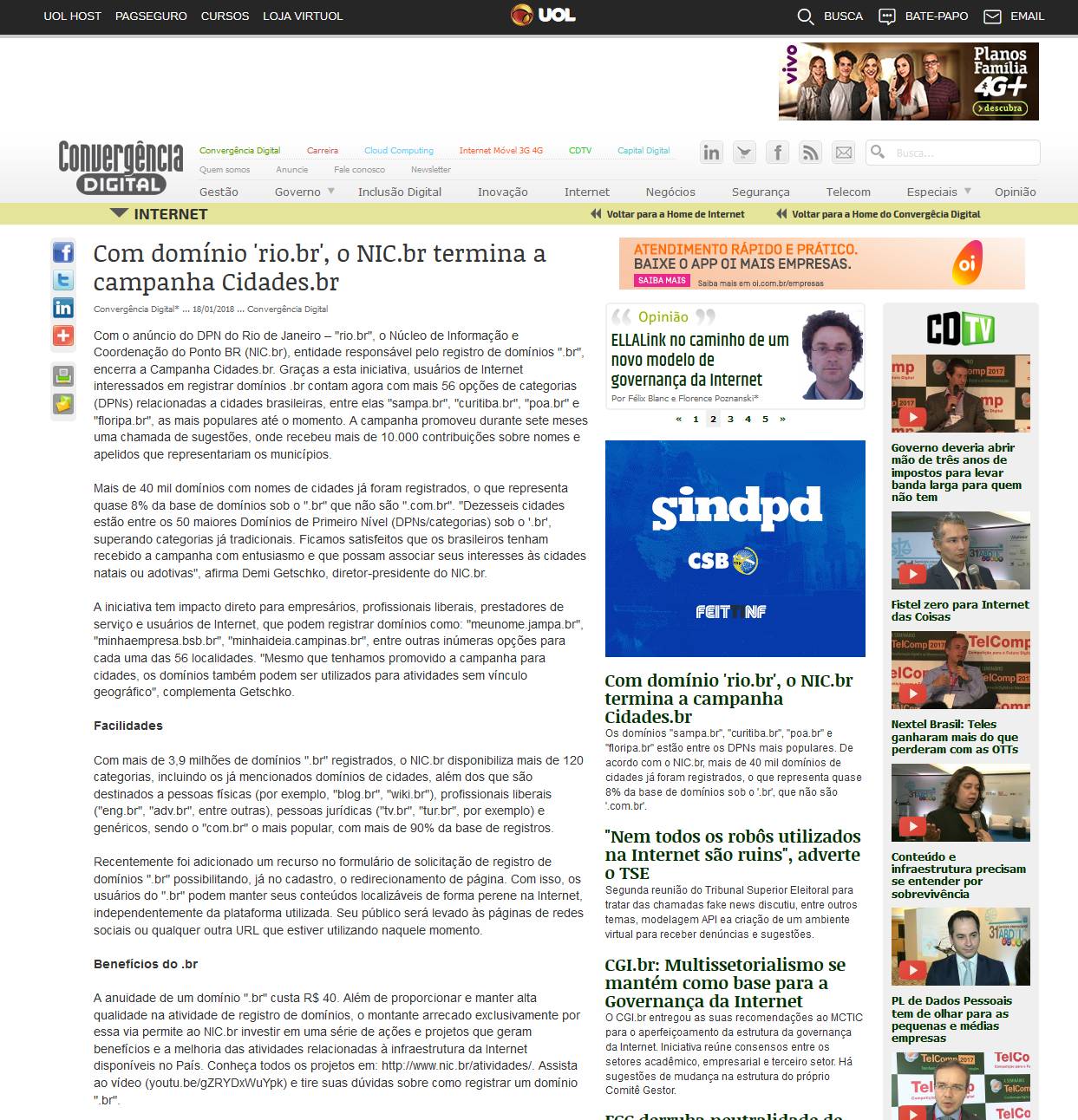 NIC.br - Na Mídia - Com domínio 'rio.br', o NIC.br termina a campanha ...