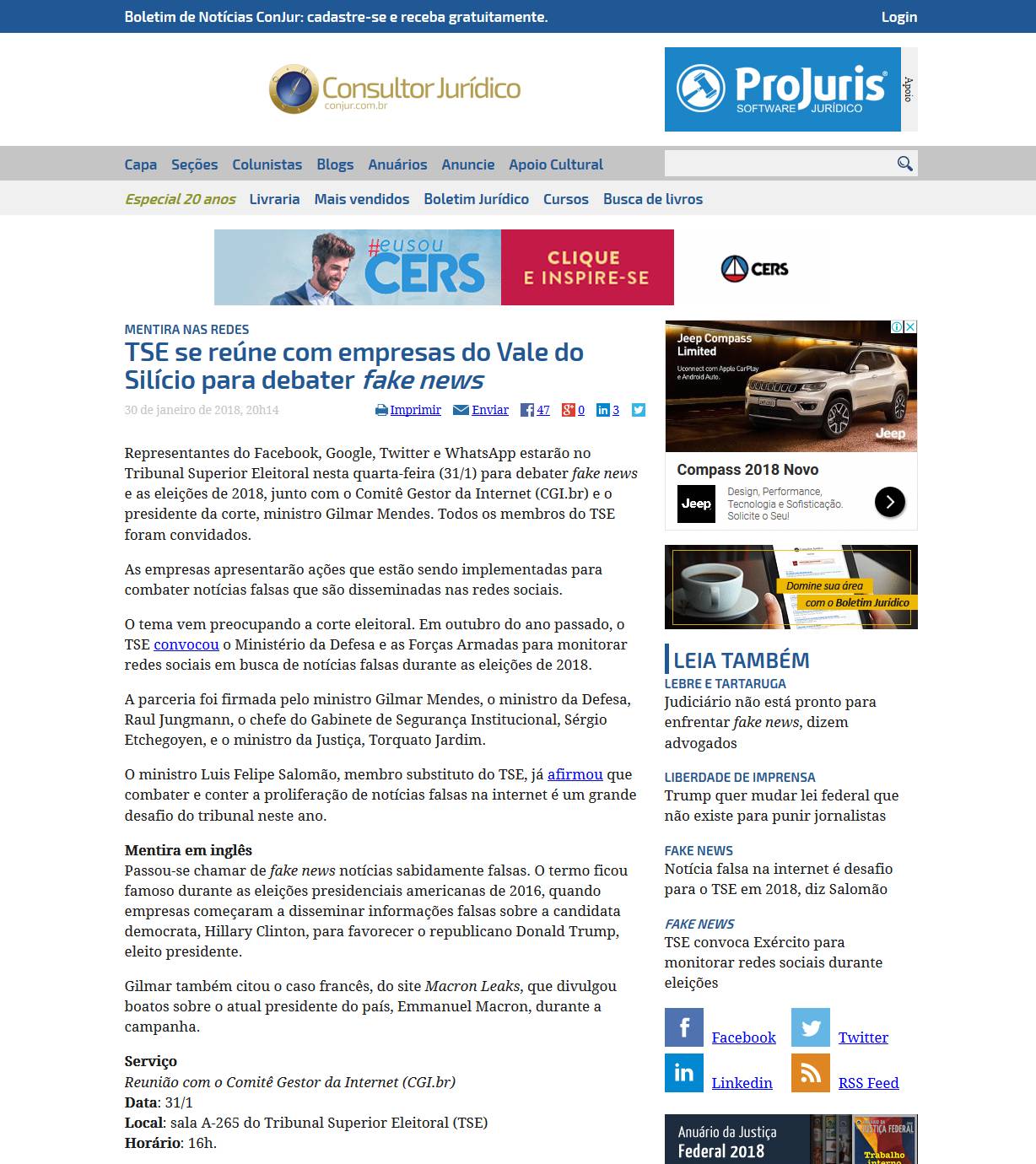 NIC.br - Na Mídia - TSE se reúne com empresas do Vale do Silício para ...