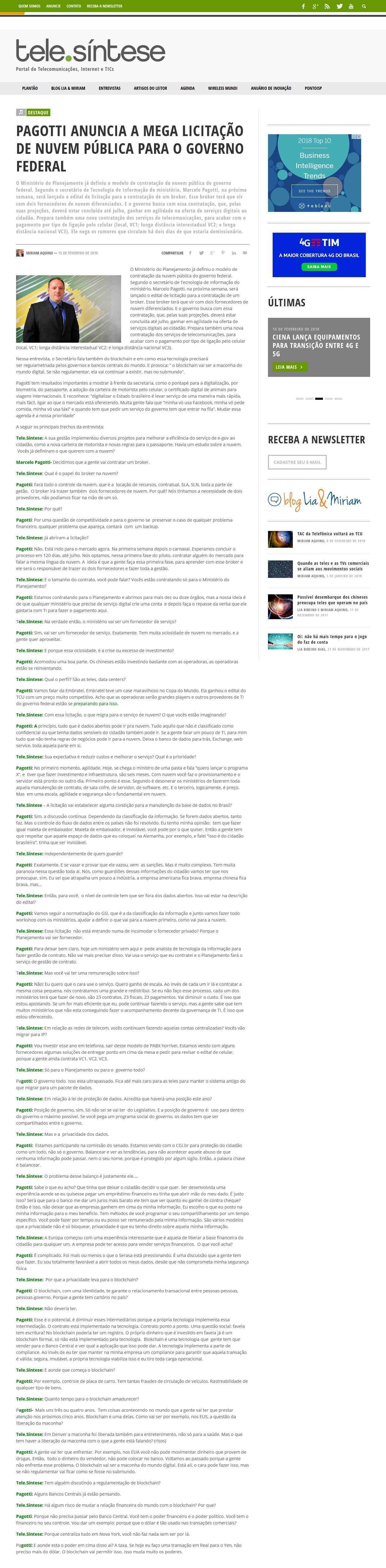 NIC.br - Na Mídia - Pagotti anuncia a mega licitação de nuvem pública ...