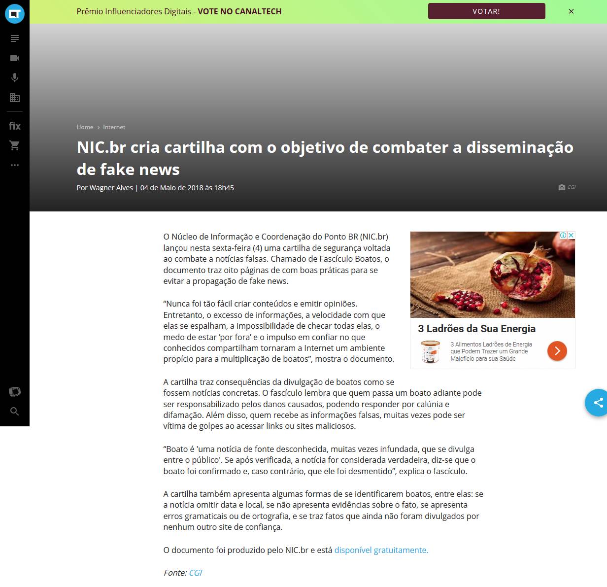 NIC.br - Na Mídia - NIC.br cria cartilha com o objetivo de combater a ...