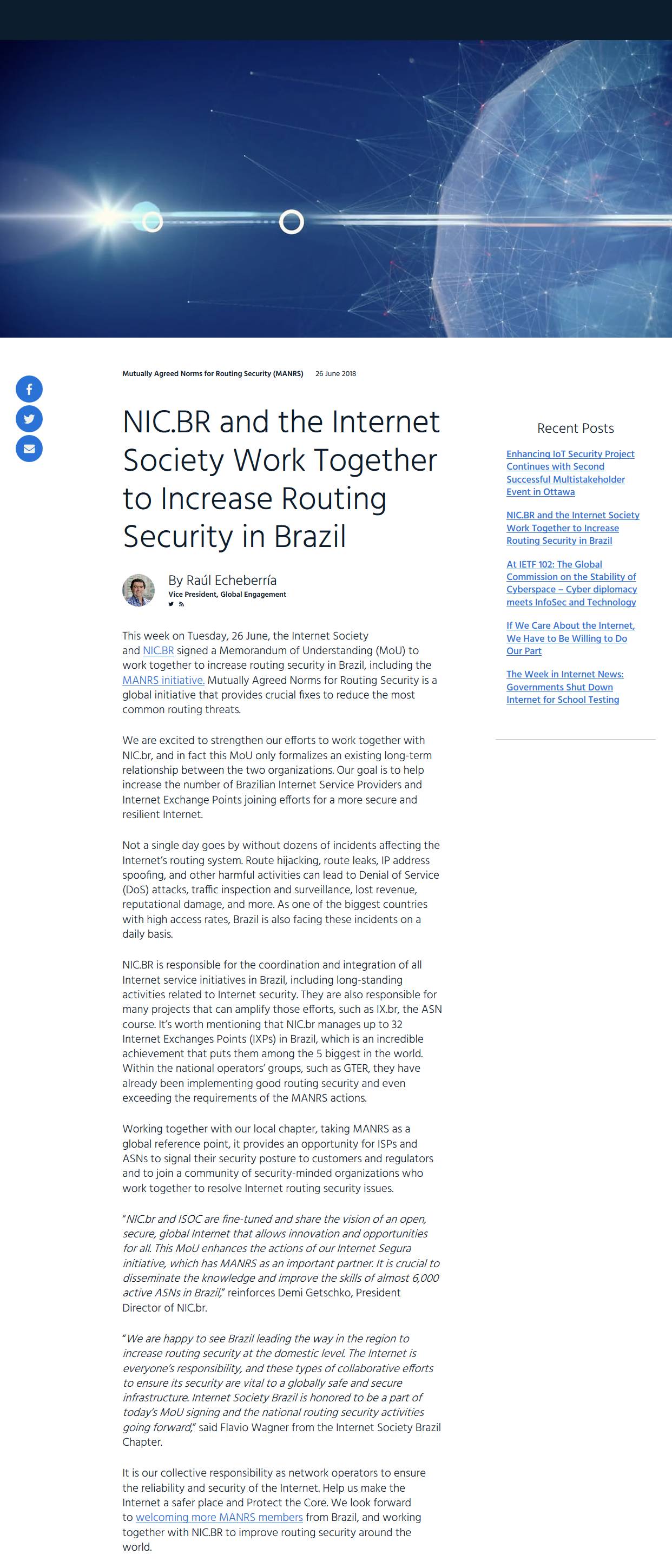 NIC.br - Na Mídia - NIC.br and the Internet Society Work Together to ...