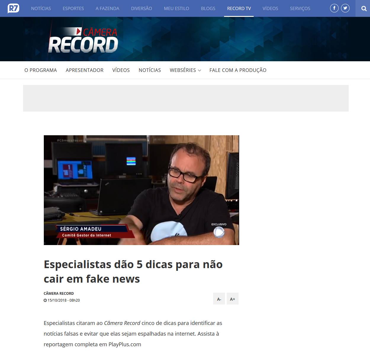 NIC.br - Na Mídia - Especialistas dão 5 dicas para não cair em fake news