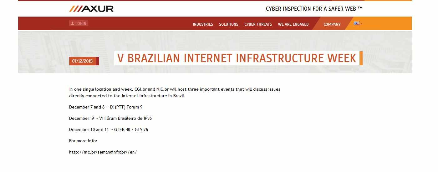 NIC.br - Na Mídia - V Brazilian Internet Infrastructure Week