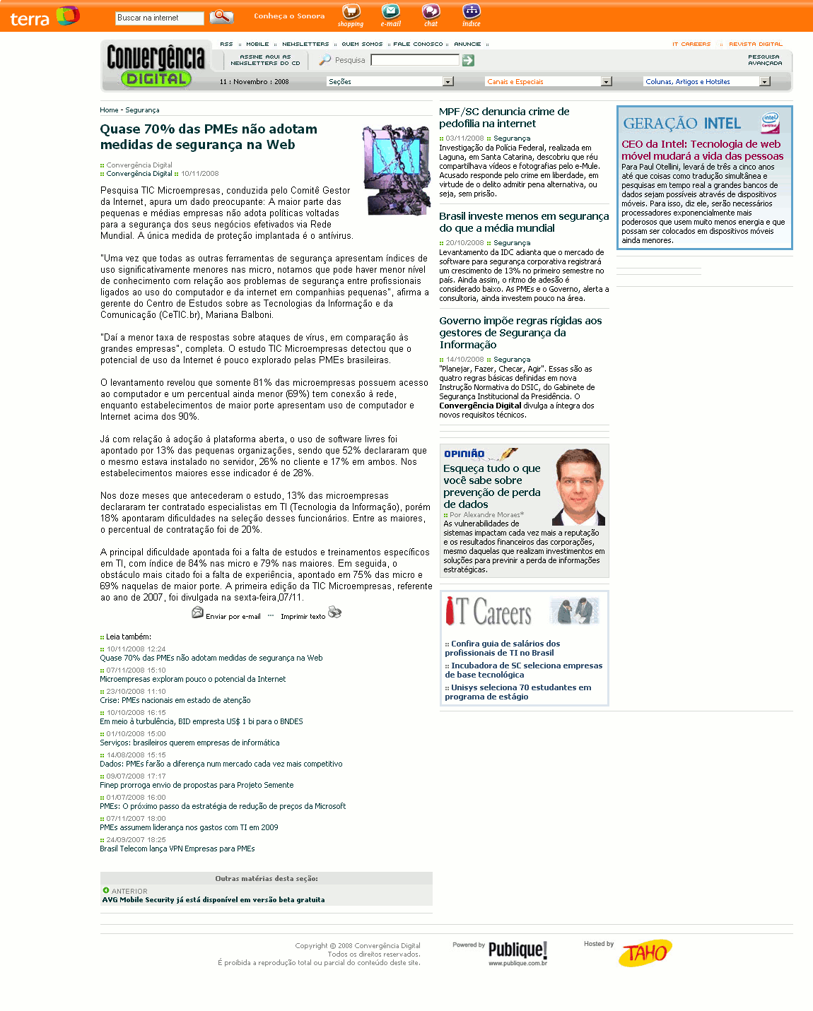 NIC.br - Na Mídia - Quase 70% das PMEs não adotam medidas de segurança ... NIC.br - Na Mídia - Quase 70% das PMEs não adotam medidas de segurança ...