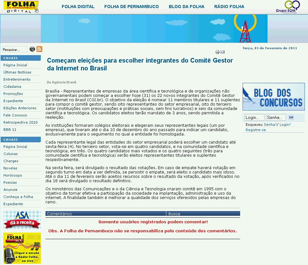 NIC.br - Na Mídia - Começam eleições para escolher integrantes do ...