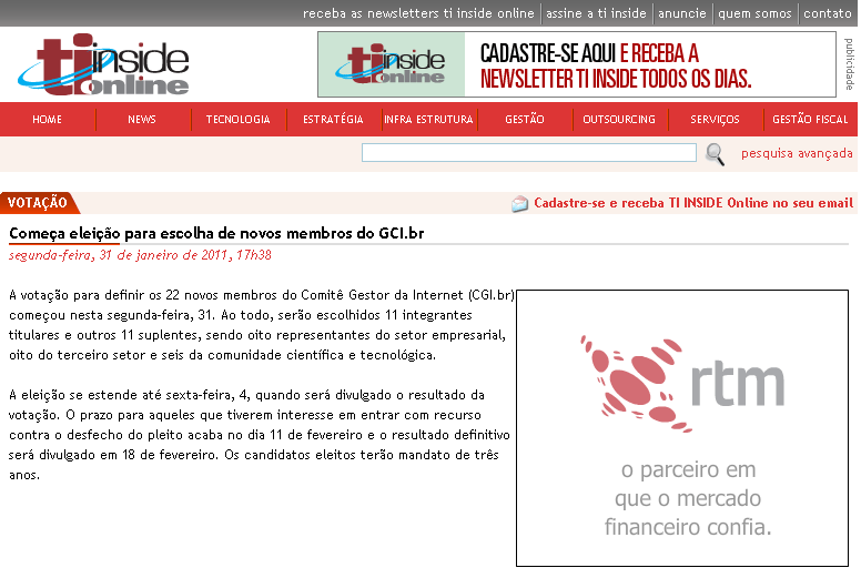 NIC.br - Na Mídia - Começa eleição para escolha de novos membros do GCI.br