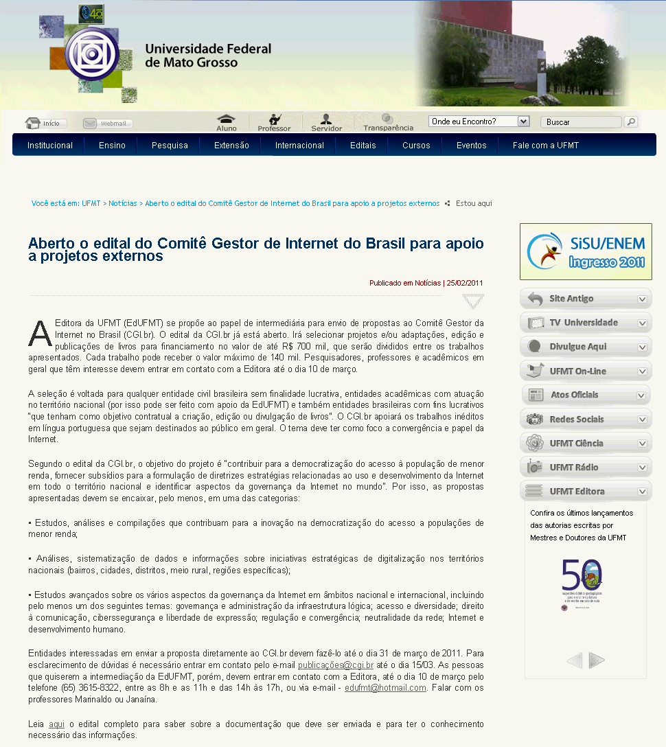 NIC.br - Na Mídia - Aberto o edital do Comitê Gestor de Internet do ...