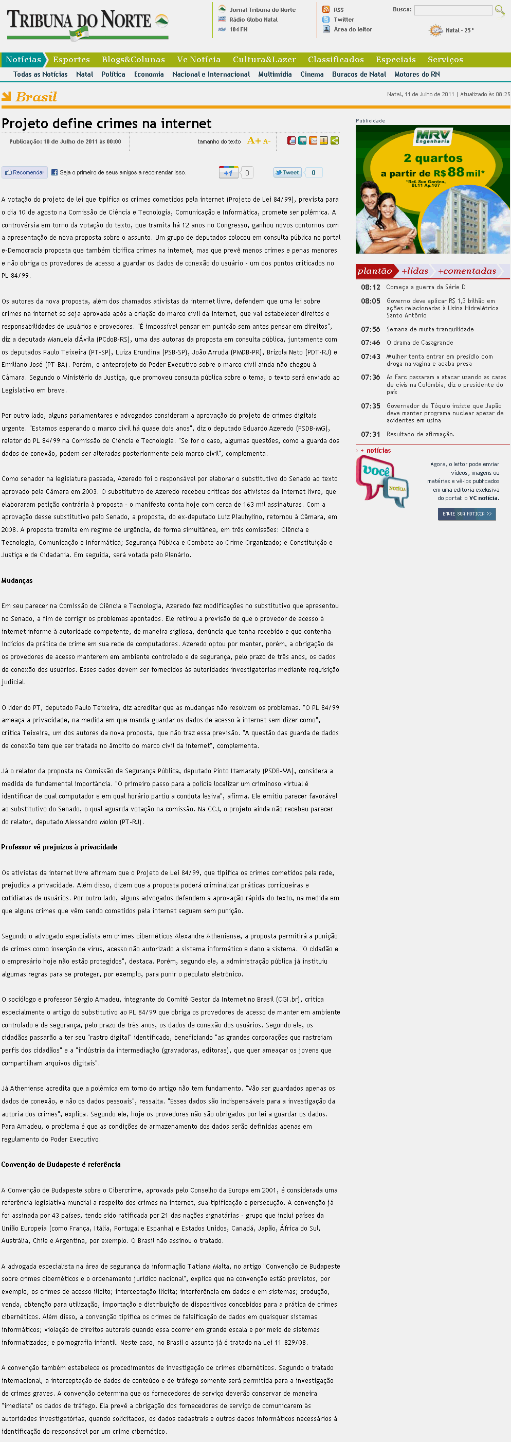 NIC.br - Na Mídia - Projeto define crimes na internet