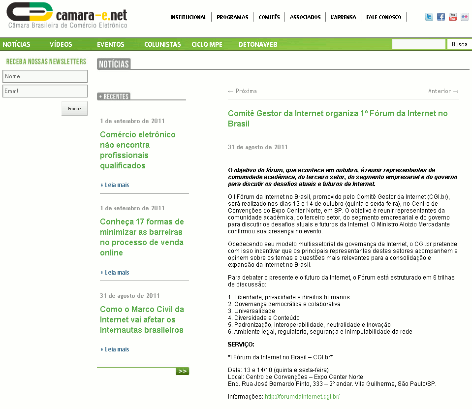 NIC.br - Na Mídia - Comitê Gestor da Internet organiza 1º Fórum da ...