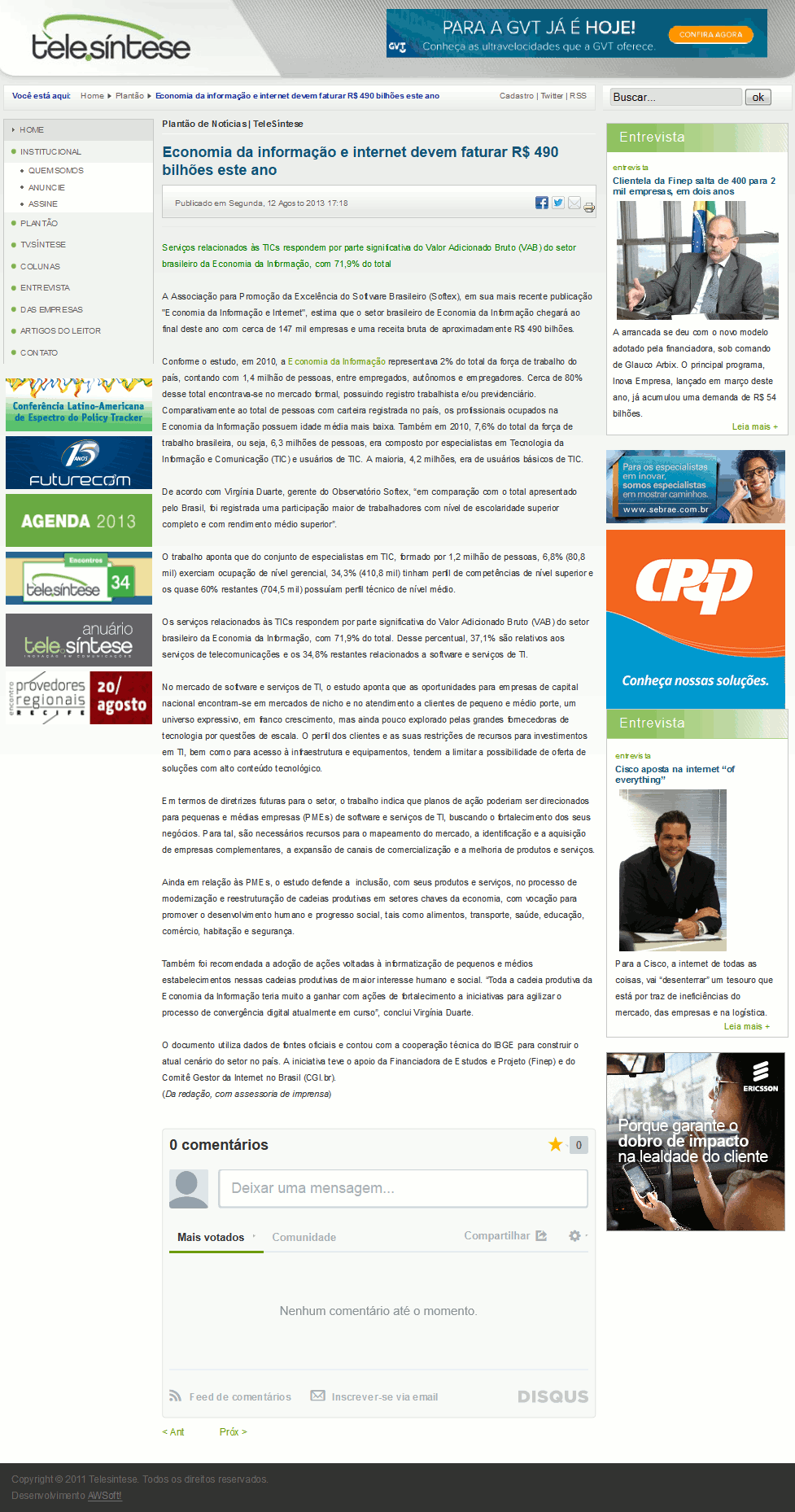 NIC.br - Na Mídia - Economia da informação e internet devem faturar R ...